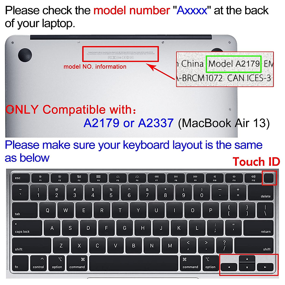 SANFORIN Keyboard Cover Protector for 2020 Apple MacBook Air 13.3 inch (Model: A2179, A2337 M1 Chip, US Layout) with Touch ID, Silicone Skin Keyboard Protector with Floral Design, Cat