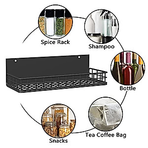 Spaclear Magnetic Spice Rack for Refrigerator, 4 Pack Spice Rack Organizer, Super Strong Magnetic Moveable Metal Kitchen Organization, Spice Rack Wall Mount Seasoning Organizer Rack, Fridge Organizer