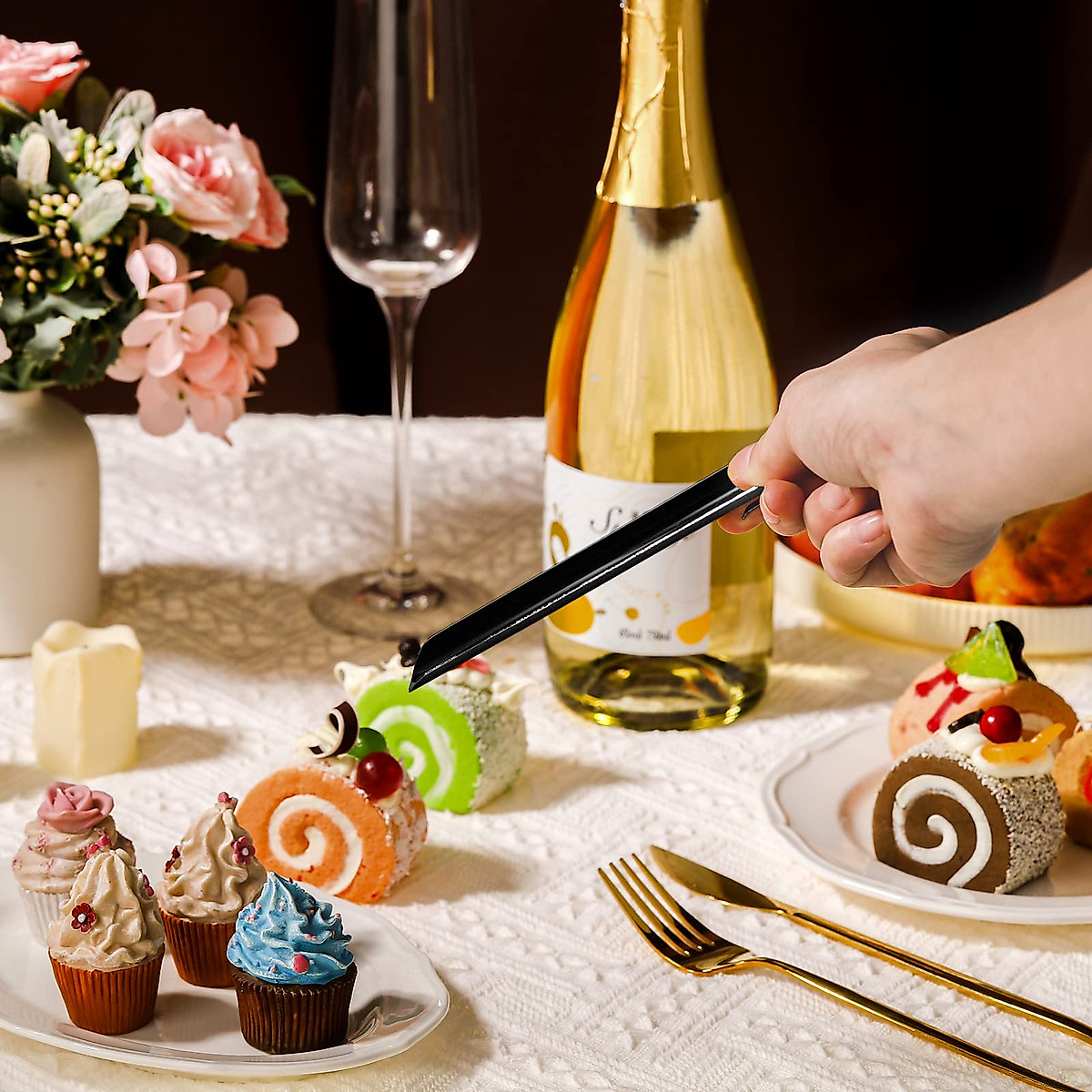 Crumbers for Servers, Table Crumb Sweepers Bread Crumber Cleaner Stainless Steel Table Crumbers for Tablecloth in Restaurants and Homes, Servers, Waiters, Waitresses Tool Accessories(Black, 10)