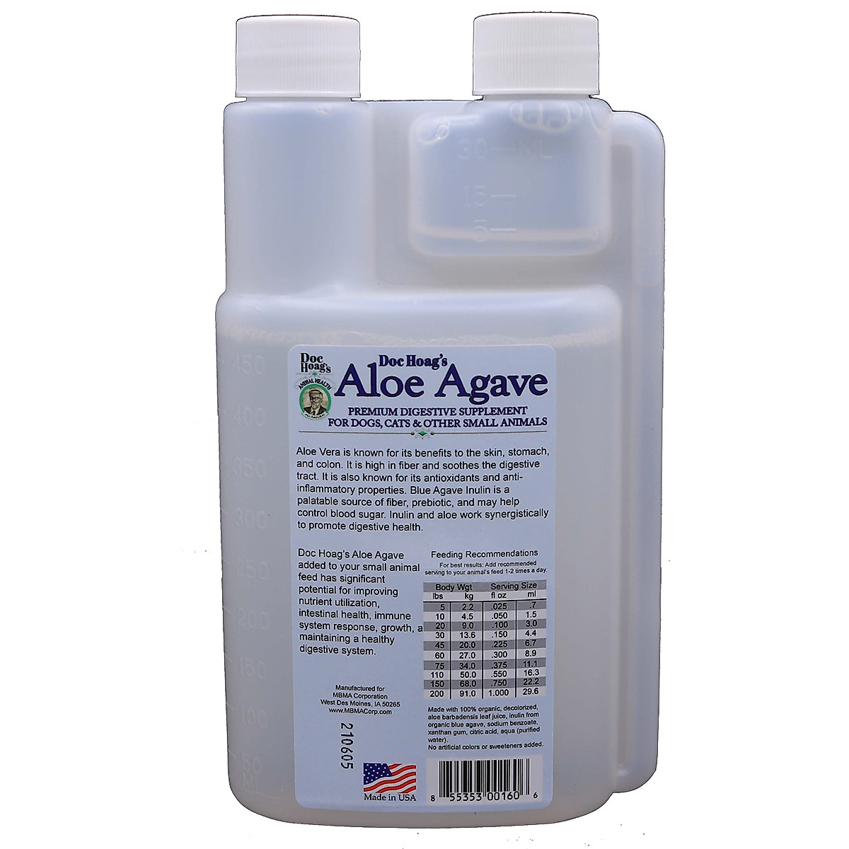 Doc Hoag’s Aloe Vera + Agave Natural Holistic Dog Supplements for Hair & Weight Loss - Also for Puppies, Cats & Other Small Animals by Original Udder Balm
