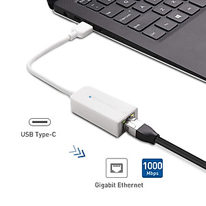 Cable Matters Plug & Play USB C to Ethernet Adapter with PXE, MAC Address Clone (Thunderbolt to Ethernet Adapter, Gigabit Ethernet to USB C) in White - Compatible with MacBook Pro, XPS, Surface Pro