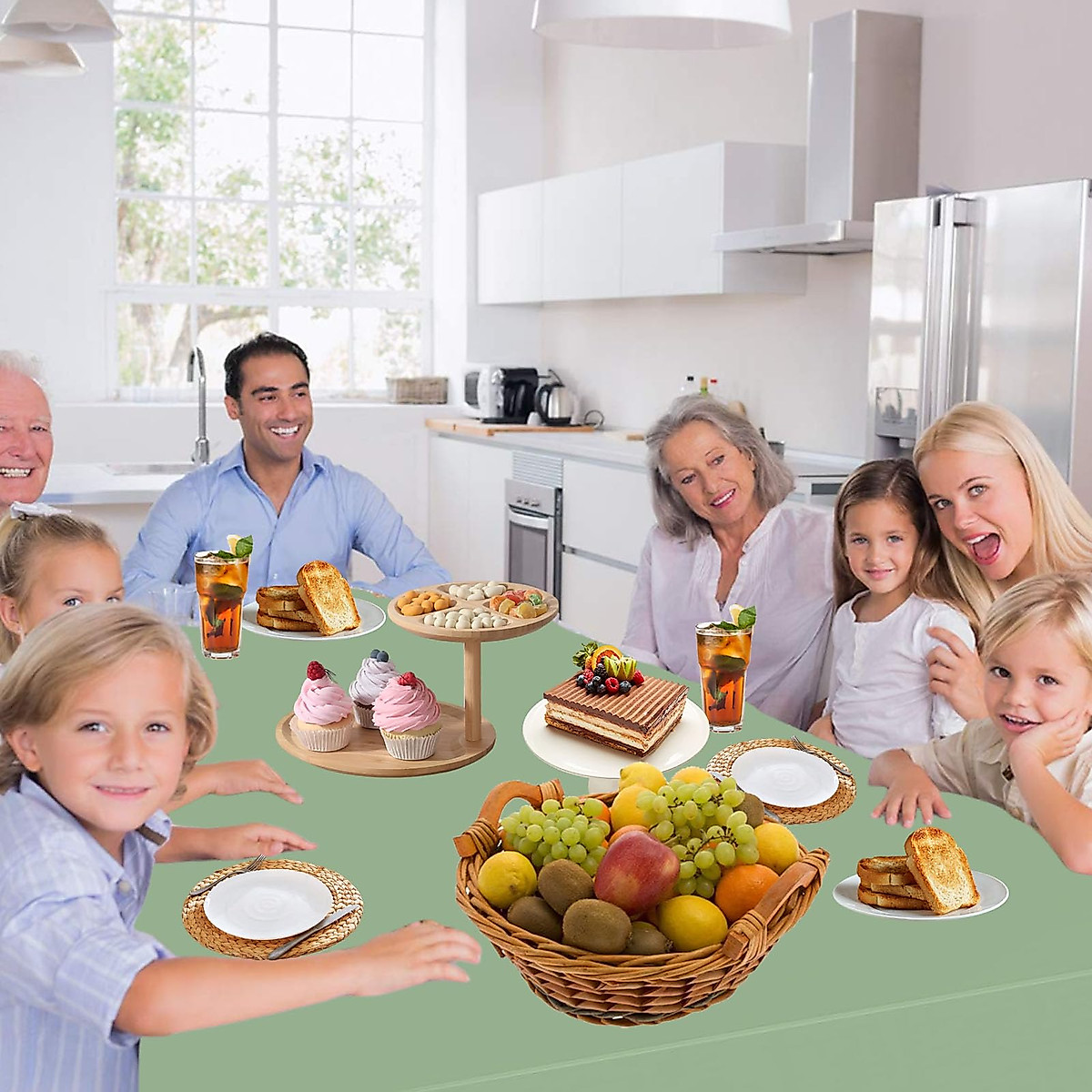 12 Pack Sage Green Tablecloth Plastic Table Cloth 54 x 108 inch Disposable Plastic Tablecloths for Rectangle Tables,Disposable Table Cover for Wedding,Birthday,Bridal,Baby Shower Party Decorations