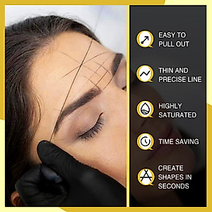 QUEEJOY Brow Mapping String - 10M Black and White Premium Eyebrow Mapping String, 1mm Charcoal Eyebrow Thread, Eyebrow Mapping Kit [2 X 32 Ft Box - 20 m], White Mapping String for Eyebrows