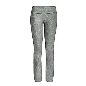 GRBOZC Bootcut Pants for Women Tummy Control Lightweight Soft Stretch Pants Fold Over Waist Flex Motion Yoga Bootleg Pant Gray