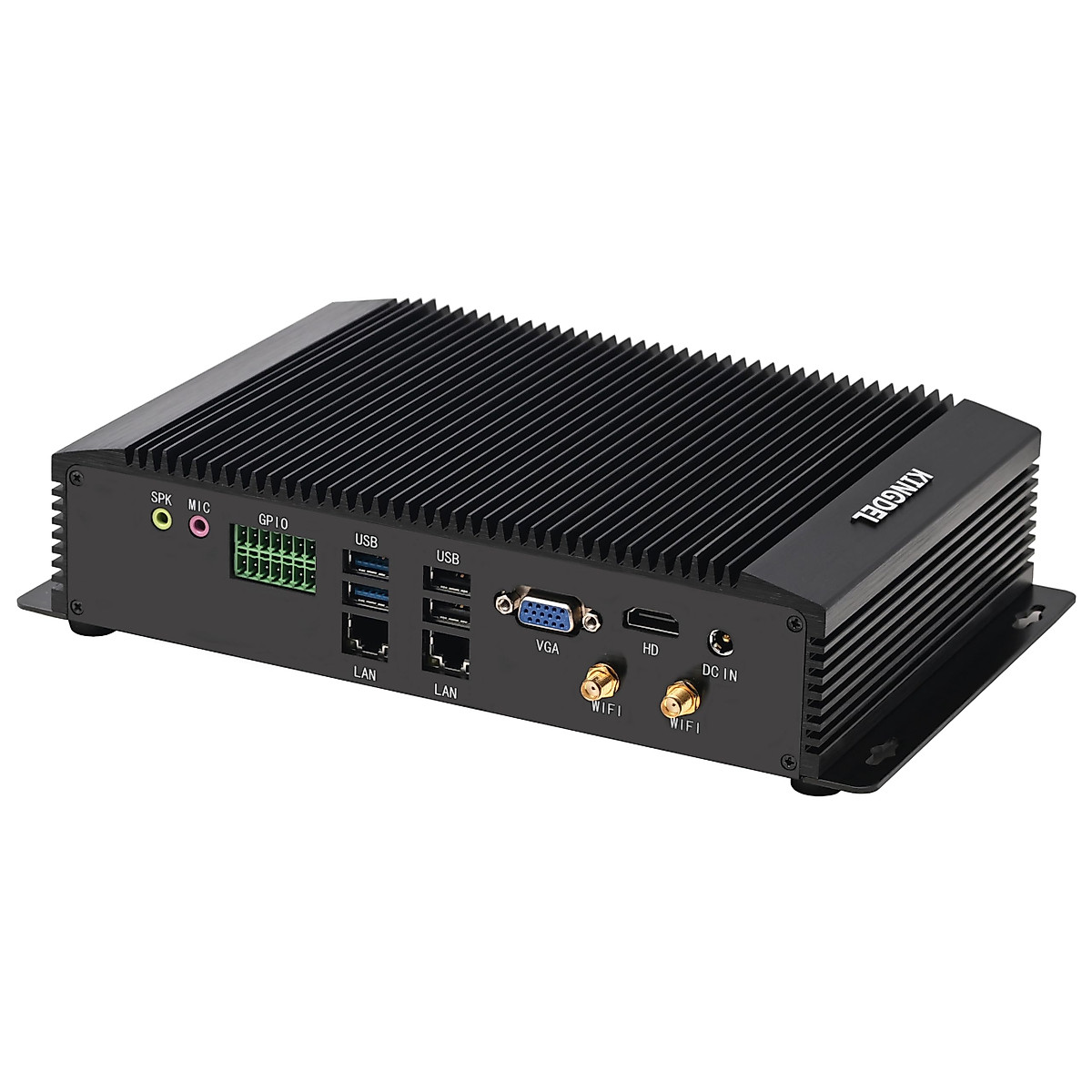 KINGDEL i5 8th Gen. CPU Desktop Computer, Office Computer with 8GB RAM, 128GB SSD, 6xCOM, 4xUSB 3.0, 4xUSB 2.0, 2xLAN, GPIO, HD Port, VGA, Fanless