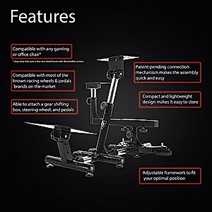 Arozzi Velocita Universal Racing Simulator Cockpit Compatible with Most Racing Sim Gear and Gaming Chairs Collapsible Telescopic and Portable - Black