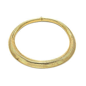 Marshal Metal Fashion Necklace 18K Gold Plated Brass Omega Choker Necklace (NK156G(15mm))