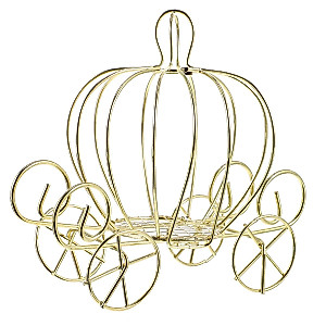 SEWACC Pumpkin Carriage Metal Candy Box Decorative Princess Carriage Candy Cart Candy Container Tabletop Decoration for Halloween Wedding Party