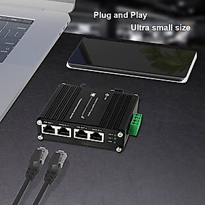 Industrial 2 Ports PoE Injector, Hardened Gigabit 30W PoE+ Injector IEEE802.3 at POE Adapter POE Midspan Max 60W Single Port Power Over Ethernet with 12-48V DC Input DIN Rail Mount
