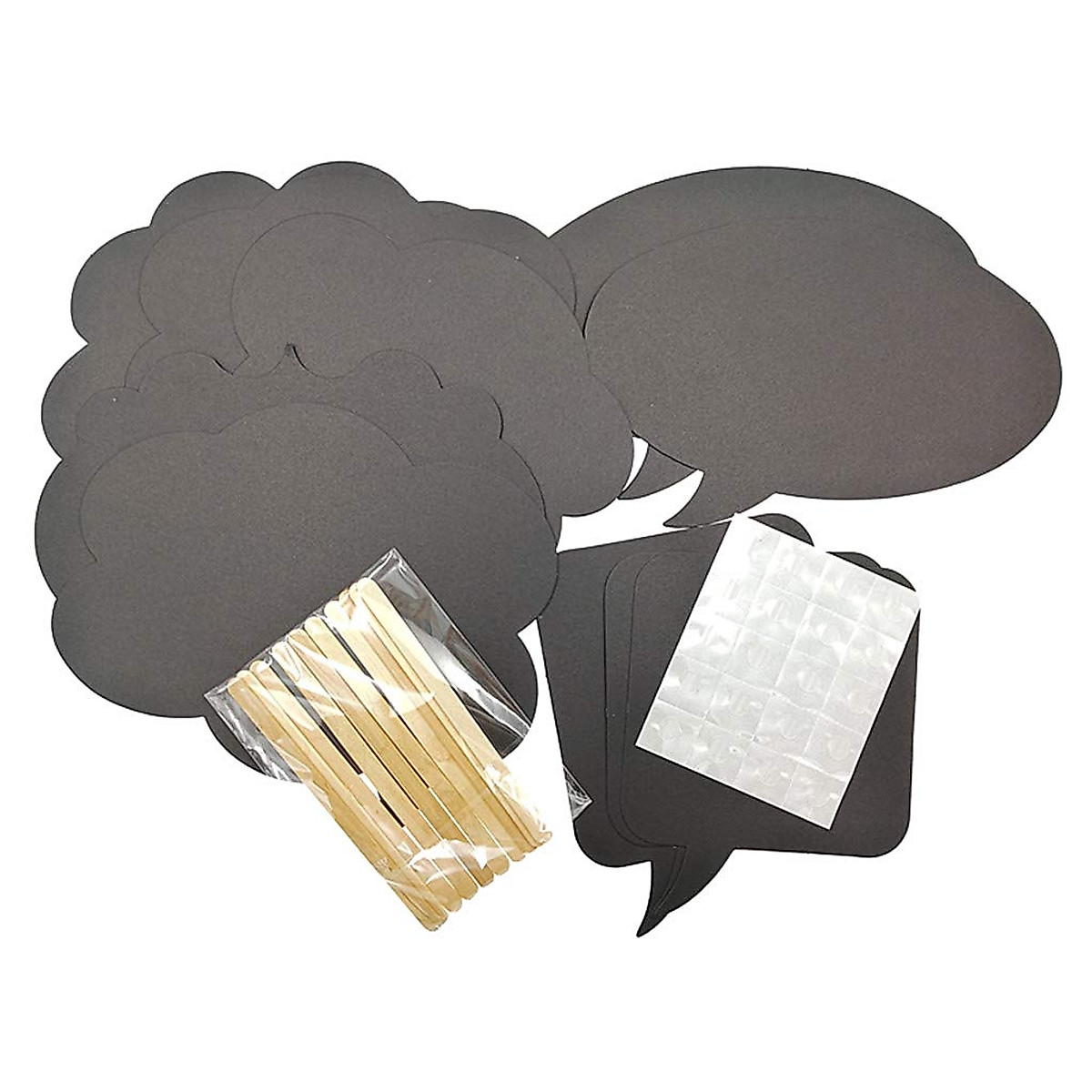 Photo Booth Props Kit,Writable Black Paper Card Board Photographing Props for Wedding Birthday Prom Party Favor(10pcs with Different Shapes)
