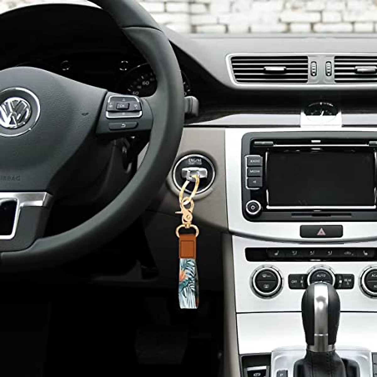 Handlein Key Ring Bracelet ，Mini Keychain Bracelet for Women，Key Rings for Keychains Holder Car ID Badges Card Wallet Phone Camera.（Yellow Flower）