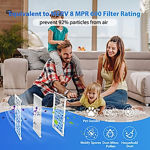 UBeesize Reusable Air Filter 14x14x1 (6-Pack), MERV 8 MPR 700 AC/HVAC Furnace Filters,Deep Pleated Air Cleaner, (Actual Size 13.5 x 13.5 x 0.8 Inches),1x Reusable ABS Frame+6 x Filter,Easy Close/Open