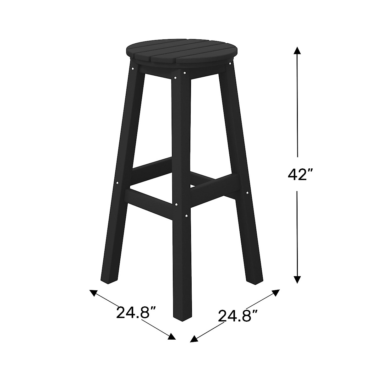 WestinTrends 29" HDPE Outdoor Patio Round Bar Stool, Teak