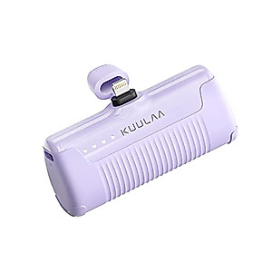 Kuulaa Portable Phone Charger Portable Charger iPhone 4500mAh Mini Power Bank for iPhone Cute Battery Pack Backup Charger Travel Compatible with iPhone 14/13/12/11/XS/XR/Airpods (Purple)
