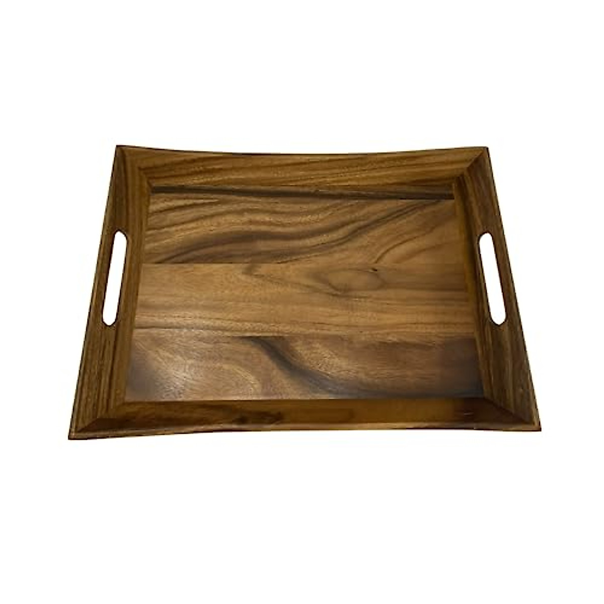 Lipper International Acacia Curved Serving Tray, 19.88" x 14" x 2.5"
