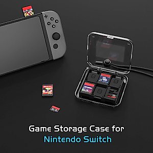 MoKo Game Card Case Compatible with Nintendo Switch, Switch Game Storage Box with 12 Game Cartridges Hard Protective PC Shell Holder - Black