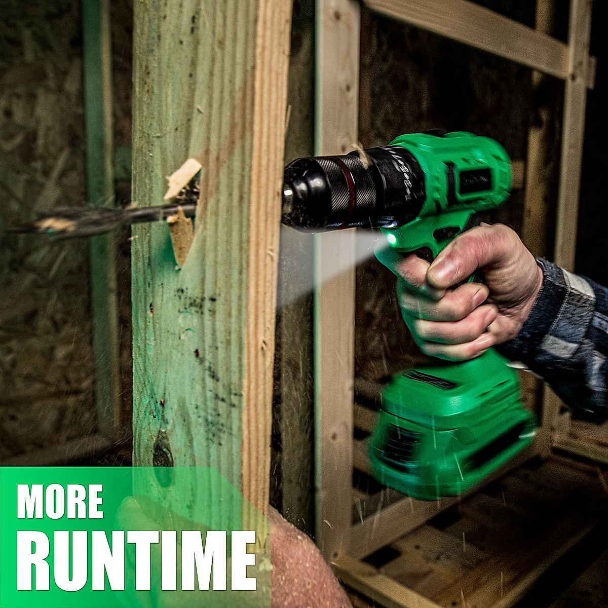 ANIRONA 20V Brushless Cordless Power Drill, 25+3 Hammer Drill Driver with 2x2.0Ah Batteries and Charger,450 In-lbs Torque, 3/8” Metal Keyless Chuck, 2-Variable Speeds,25 Bit Set with Case for Concrete