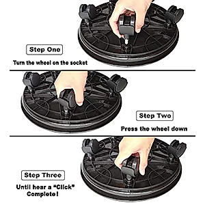 JzNova 2 Pack of 14 inch Plant Pallet Caddy with 5 Wheels, Round Flower Pot Mover, Indoor Rolling Planter Dolly on Wheels, Outdoor Planter Trolley Tray Coaster, Black