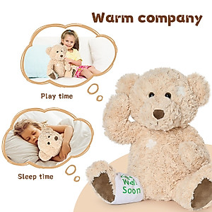 Muiteiur Giant Teddy Bear Cute White Teddy Bear Stuffed Animal Super Soft Scarf Teddy Bear Children's Day Gifts for Girlfriend Kids, 29.5 Inches