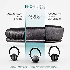 ProStock Hybrid - Custom Upgraded ATH M50X Replacement Ear Pads, Improved Comfort, No Change in Sound, Crafted Earpads Desgined for ATH M50X, M50BTX, M40X Headphones