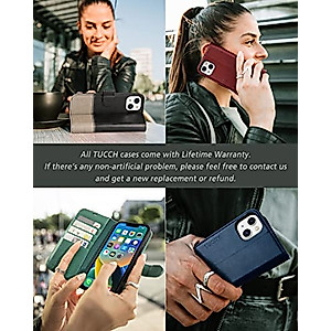 TUCCH Case for iPhone 14 Plus Wallet Case, [RFID Blocking] 4 Card Holder Stand [Shockproof TPU Interior Case] PU Leather Magnetic Protective Flip Cover Compatible with iPhone 14 Plus 6.7" 2022, Black