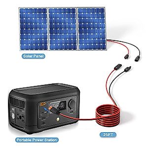 ELFCULB 10AWG Solar to XT60i Charging Cable Solar Panel Extention Cable for Portable Power Station River 600 Solar Generator Battery Pack(25FT)
