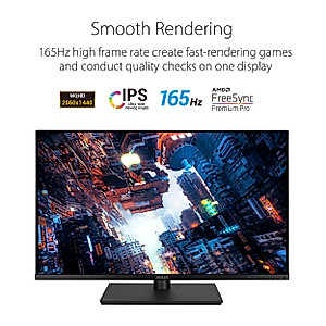 ASUS ProArt Display 32” 1440P Monitor (PA328CGV) - IPS, 165Hz, 95% DCI-P3, 100% sRGB/Rec.709, ΔE < 2, Calman Verified, USB-C Power Delivery, HDMI, USB 3.1 Hub, Compatible With Laptop & Mac Monitor