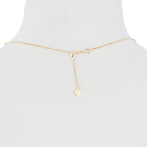 Floreo 10K Yellow Gold Adjustable Wheat Chain Necklace, 24 Inch