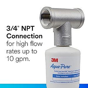 3M Aqua-Pure Whole House Scale Inhibition Inline Water System AP430SS, Prevents Scale Build Up On Hot Water Heaters and Boilers