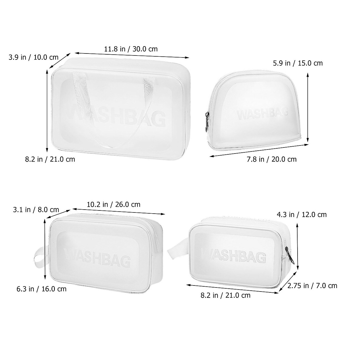 Cabilock 1 Set Toiletry Bag Makeup Bag Make up Bag for Women Vanity Bag Cosmetics Bag Makeup Pouches Women Makeup Pouch Clear Pouch Skincare Bag Pvc Translucent Travel Storage Bags White