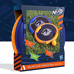 NERF Trampoline Paddle Ball and Flying Disc Set, Indoor Outdoor Game for Two