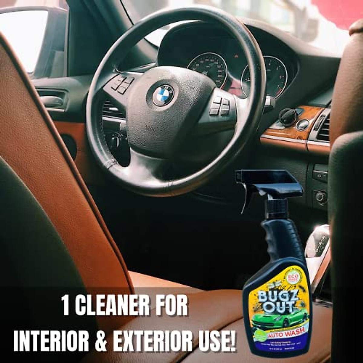 Bugz Out Car Bug Cleaner, Remover and Wash - Spray Bugs, Tar, Bird Poop Off Exterior of Car and Windshield. Remove Black Streaks Without Scratching or Removing Paint. 24 oz spray bottle with Microfiber Cloth (1 bottle)