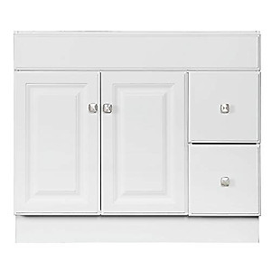 Design House Wyndham Unassembled Bathroom Vanity Cabinet Without Top, 36 in, White