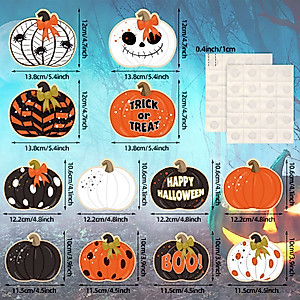 Quera 120Pcs Pumpkin Classroom Bulletin Board Decorations Halloween Cutouts Farmhouse Accents with Glue Point Dots for Halloween Fall Home Decoration Happy Halloween, Boo, Trick Or Treat,Spider