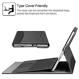 Fintie Protective Case for Microsoft Surface Go 3 2021 / Surface Go 2 2020 / Surface Go 2018 - Multi-Angle Portfolio Business Cover with Pocket, Compatible with Type Cover Keyboard (Gray)
