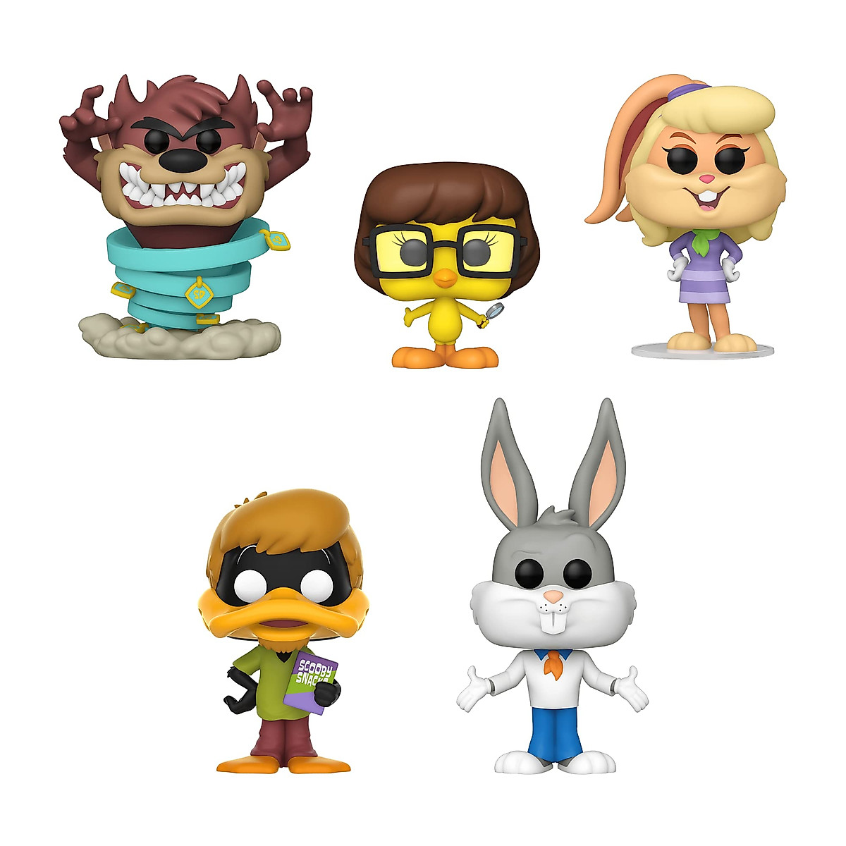 Funko Pop! Warner Brothers HB X Scooby - Set of 5 - Bugs as Fred, Daffy as Shaggy, Lola Bunny as Daphne, Taz as Scooby and Tweety as Velma