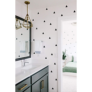 Modern Maxwell Wall Art Decals for Boys Girls Nursery, Bedroom, Living Room “Arizona” Black Triangle Room Sticker 80 Pieces
