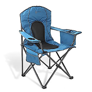 ARROWHEAD OUTDOOR Portable Folding Camping Quad Chair w/ 4-Can Cooler, Cup-Holder, Heavy-Duty Carrying Bag, Padded Armrests, Supports up to 330lbs