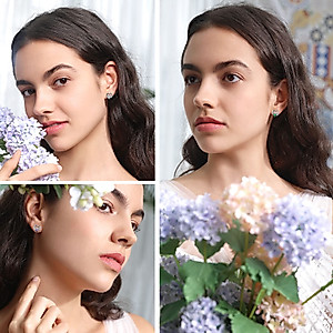 Hypoallergenic 925 Sterling Silver Claddagh Celtic Knot May Birthstone Green Earrings, Birth Stone Jewelry Dainty Cute Stud Heart Shaped Hoop Earrings for Women