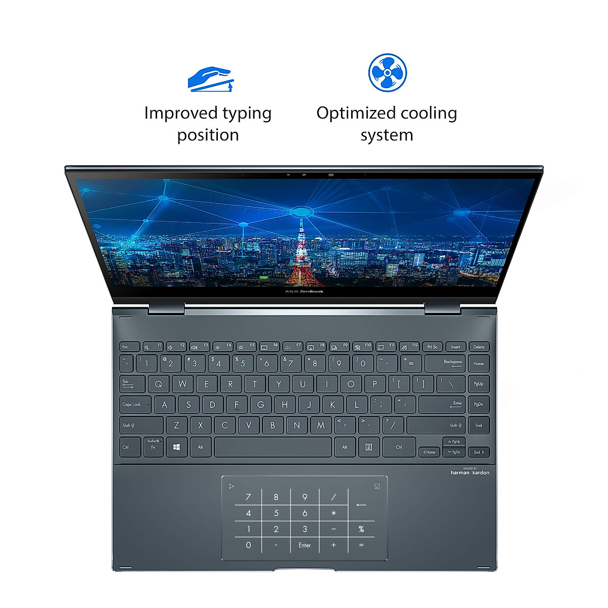 ASUS ZenBook Flip 13 OLED Ultra Slim Convertible Laptop, 13.3” OLED FHD Touch Screen, Intel Evo Platform Core i7-1165G7 Processor, 16GB RAM, 1TB SSD, Windows 10 Home, Pine Grey, UX363EA-IH74T