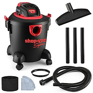 Shop-Vac 2035089 5 Gallon Wet/Dry Vacuum, 2.5 Peak HP, 1.25 Inch Diameter x 7 Foot Hose, 7 Ft Cord Length, Includes Extension Wands and Nozzle