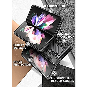 SUPCASE Unicorn Beetle Pro Series Case for Samsung Galaxy Z Fold 3 5G (2021), Full-Body Dual Layer Rugged Case with Built-in Screen Protector & Kickstand & S Pen Slot (Black)