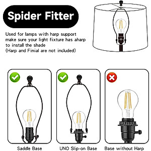 Drum Lamp Shade Set of 2, 13x13x10 inches Easy Assembly Lampshades for Table, Bedside, Floor Lamps, Spider Fitter (BlackGold)