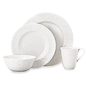Lenox Opal Innocence Carved Dinnerware, 21.55 LB, 16-Piece Place Setting