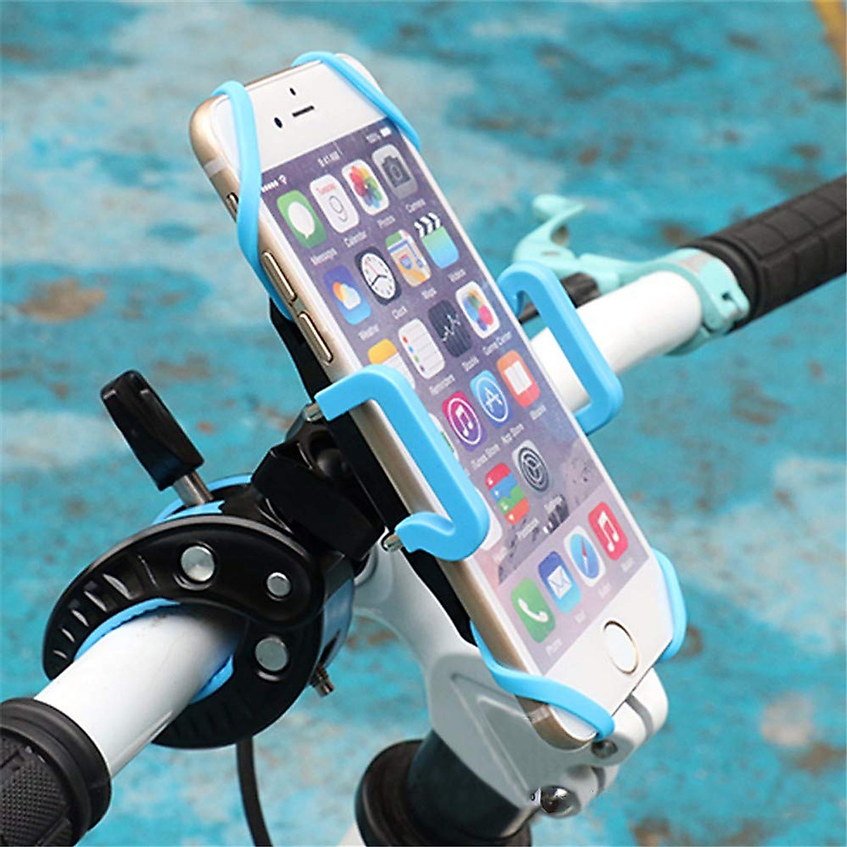 Toxz Bicycle Phone Mount Bike Phone Stand Holder,Adjustable Size,with Rubber Clamp Fixing,Bike Stand Accessories