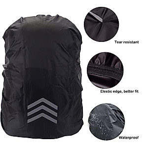 Legnowit Backpack Rain Cover Waterproof for 8-17L, Compact Foldable Hi-Visibility Reflective Strips Anti-dust Ultralight rain Cover for Hiking Camping Cycling Traveling (Black)