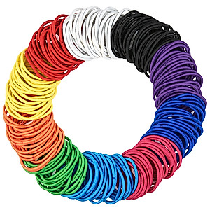Expressions 216-Piece Hair Ties, 4mm Hair Elastics Bright Colors Value Pack, No Metal Hair Bands for Women, Durable Ponytail Holders For Thick Hair, Curly Hair and All Hair Types