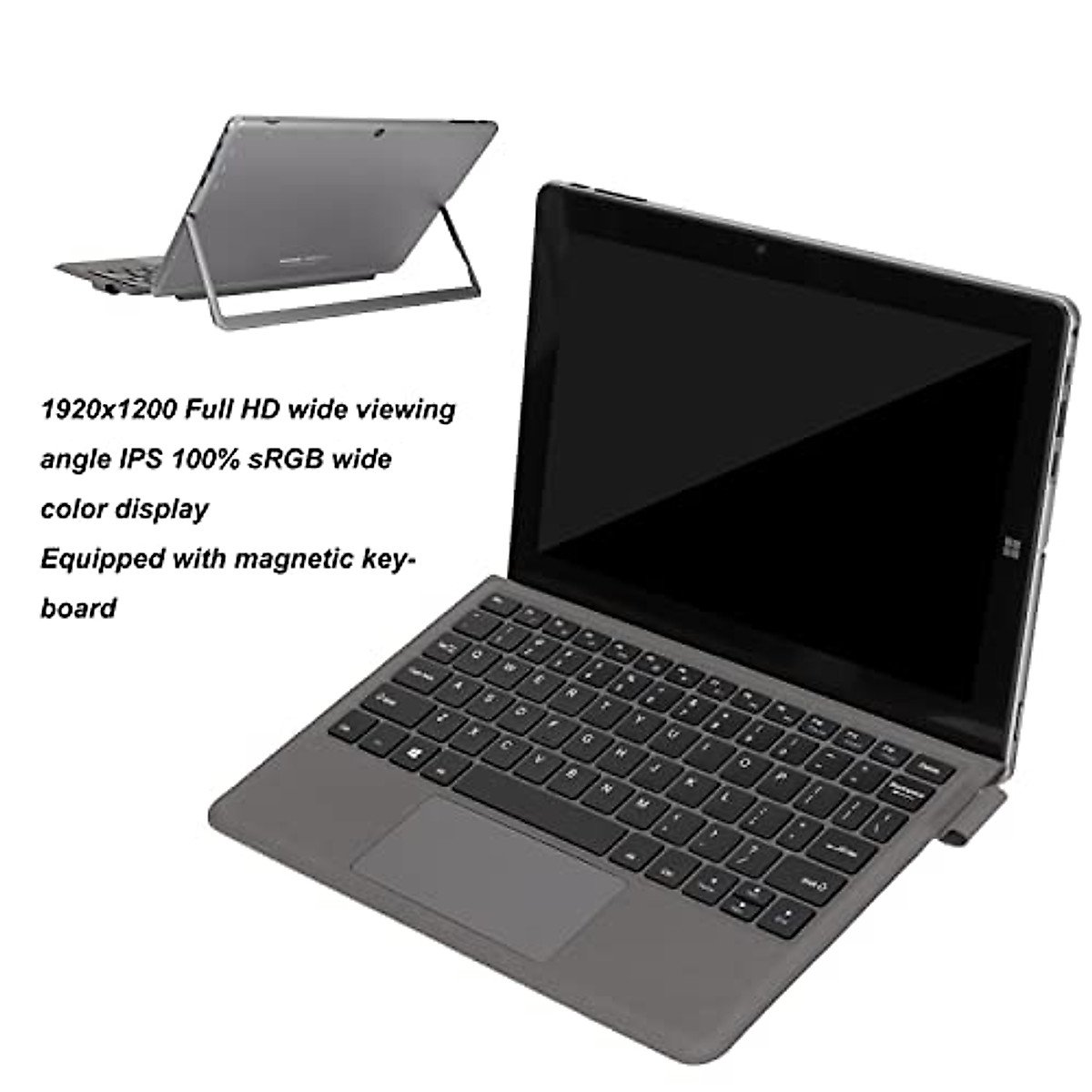 20 Pro 10.5 Inch Tablet, IPS 19201280 Detachable Laptop with Quad Core, 8GB DDR4 RAM, 128GB SSD, Magnetic Keyboard, Celeron N4120, Win 11, Internal Battery
