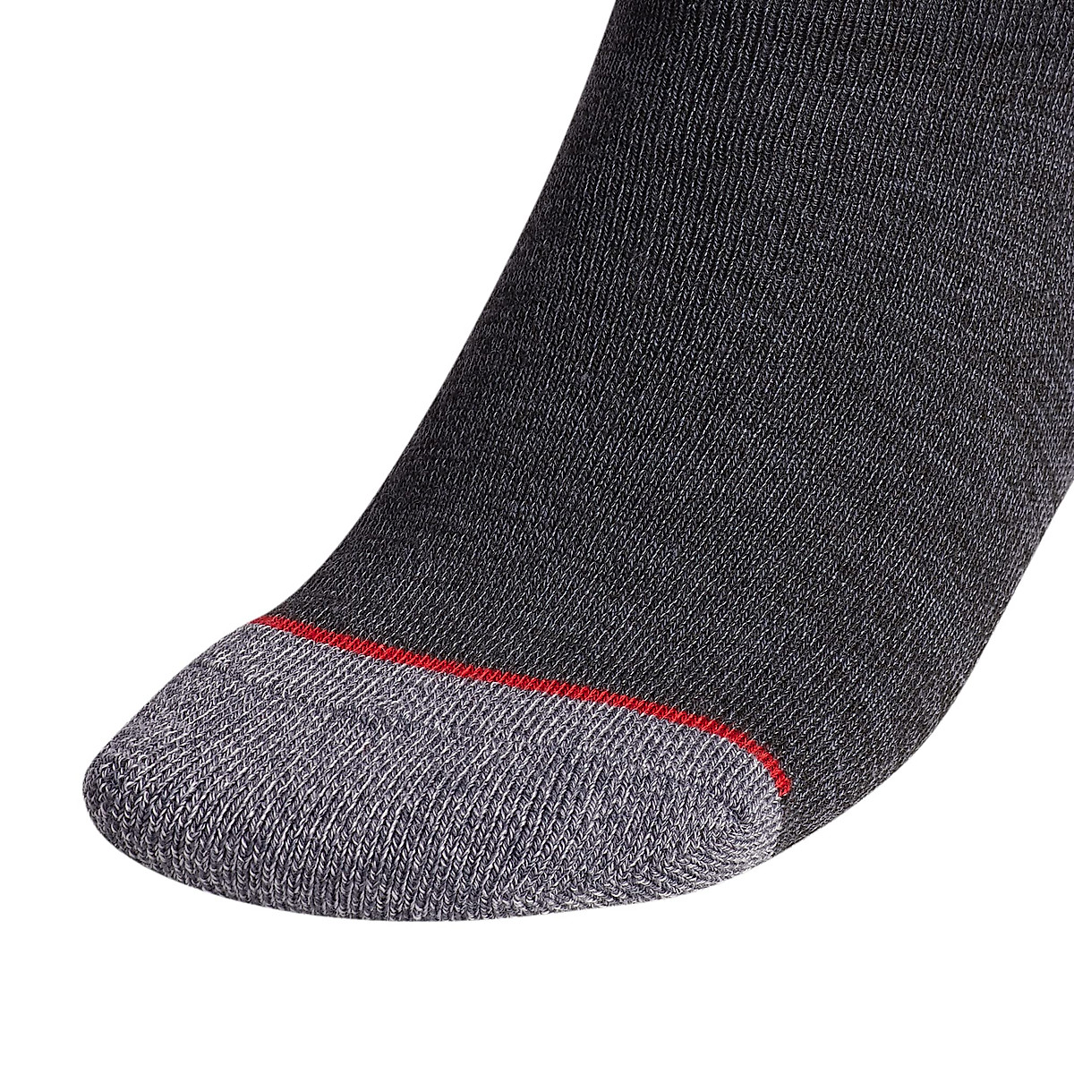 adidas Boys' Youth Blocked Linear II 6-Pack Quarter, Black/Onix Grey/Scarlet Red, Large