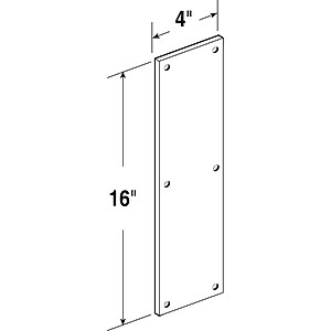 Prime-Line J 4630 Door Push Plate, 4 In. x 16 In., Bright Brass (Single Pack)
